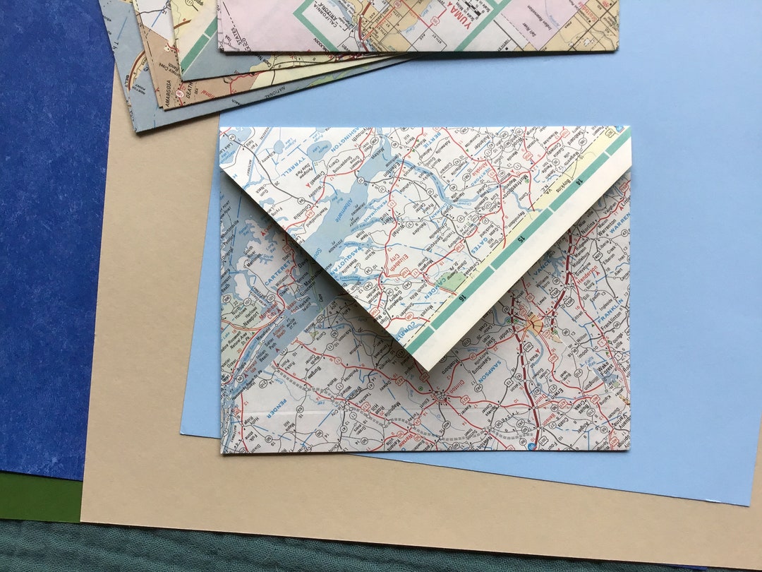 Handmade Envelopes, Vintage Maps, Travel, Antique, Wander, United ...