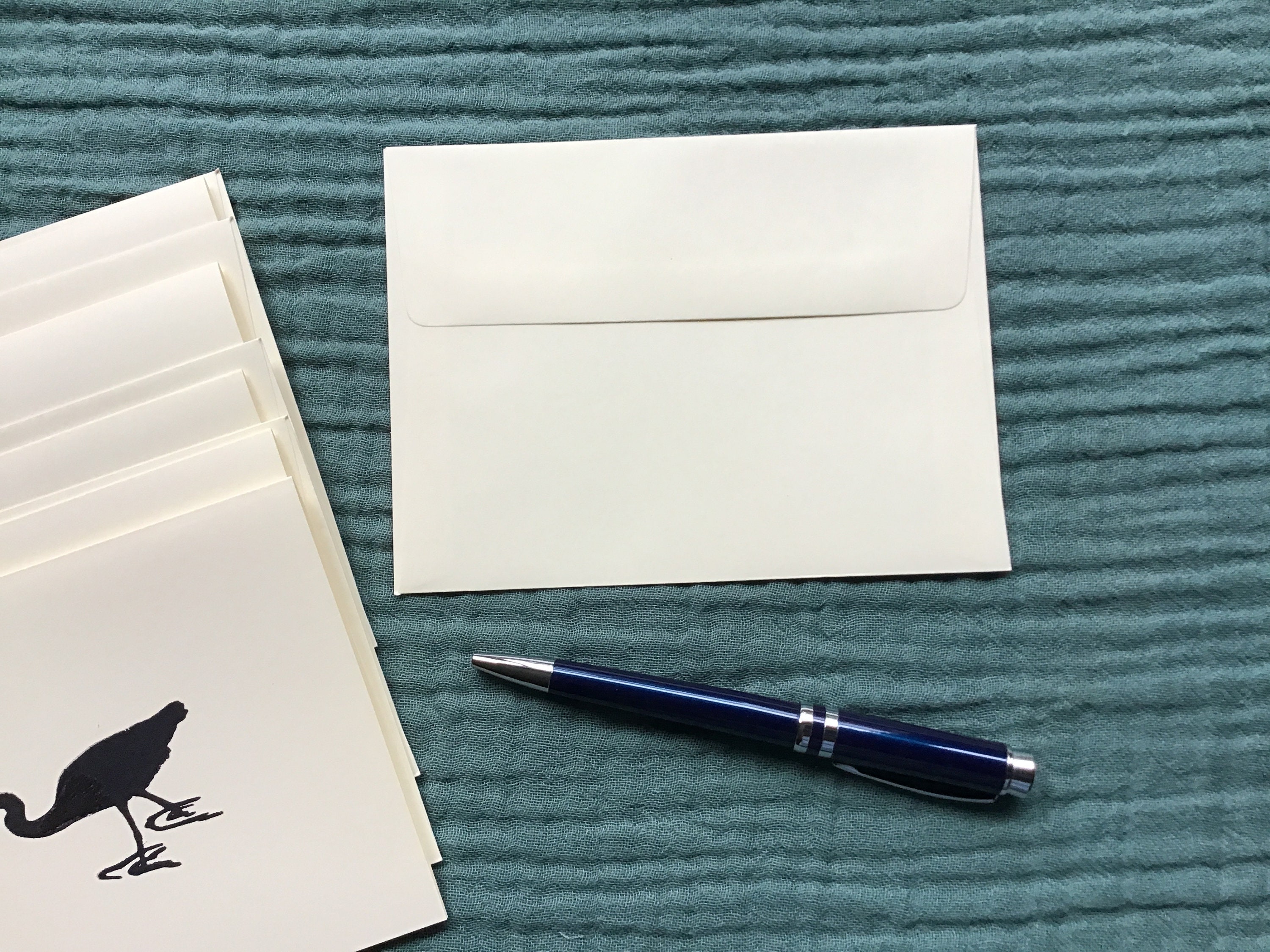 Blank Note Cards & Envelope Set, Nature-inspired, Crane, Heron, Egret ...