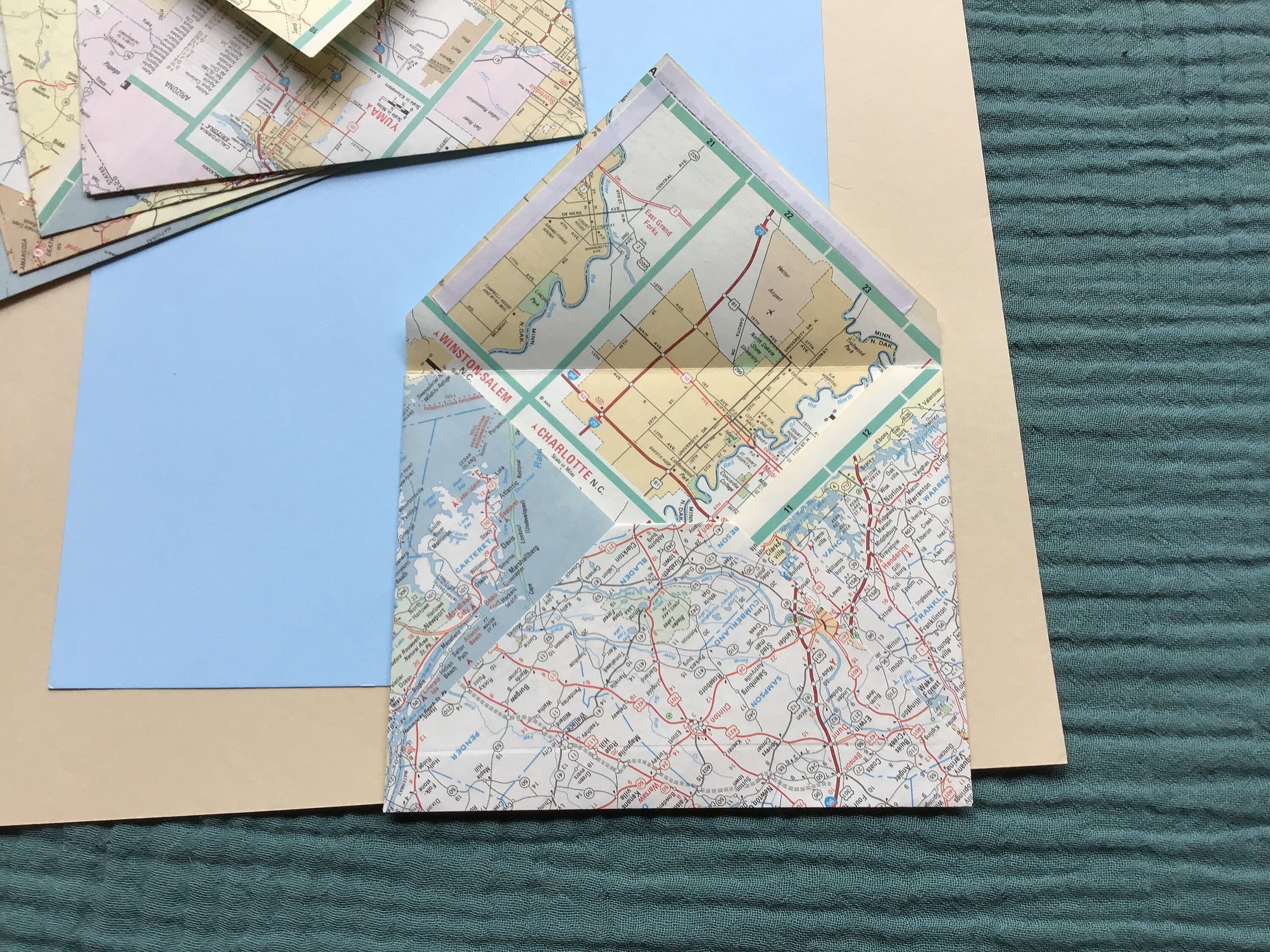 Handmade Envelopes, Vintage Maps, Travel, Antique, Wander, United ...