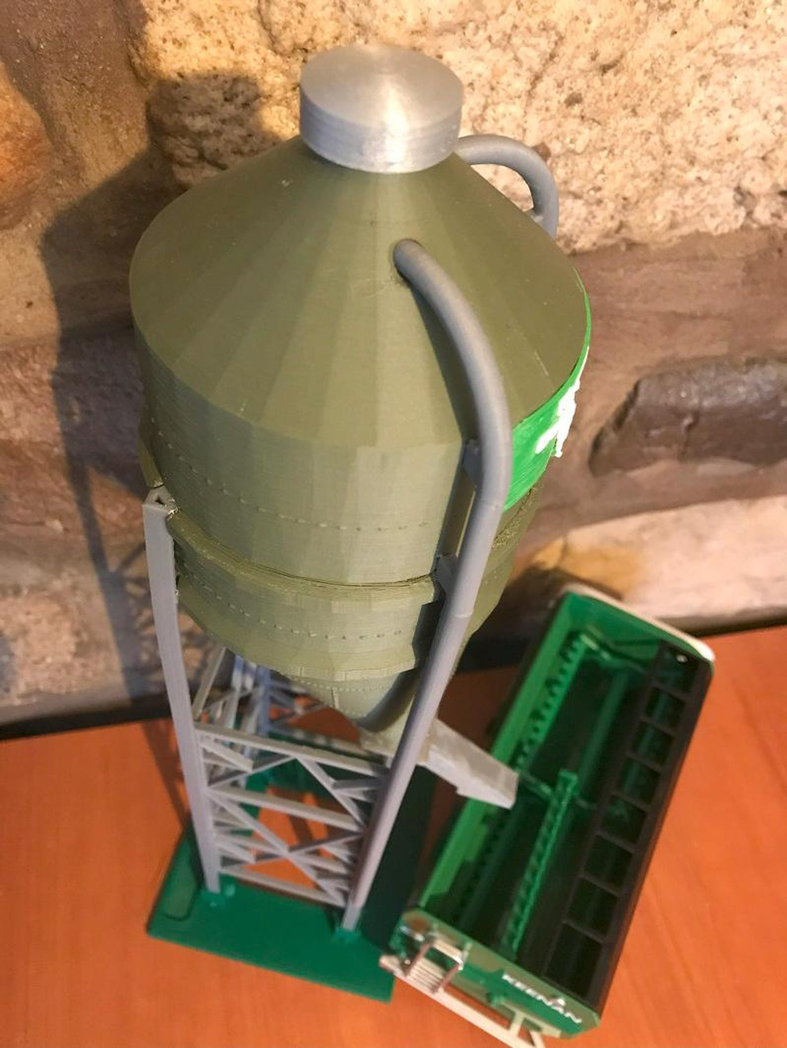 Farm Yard Toy Feed Bins Silo Green Blue Silver With Farm Name or Herd ...