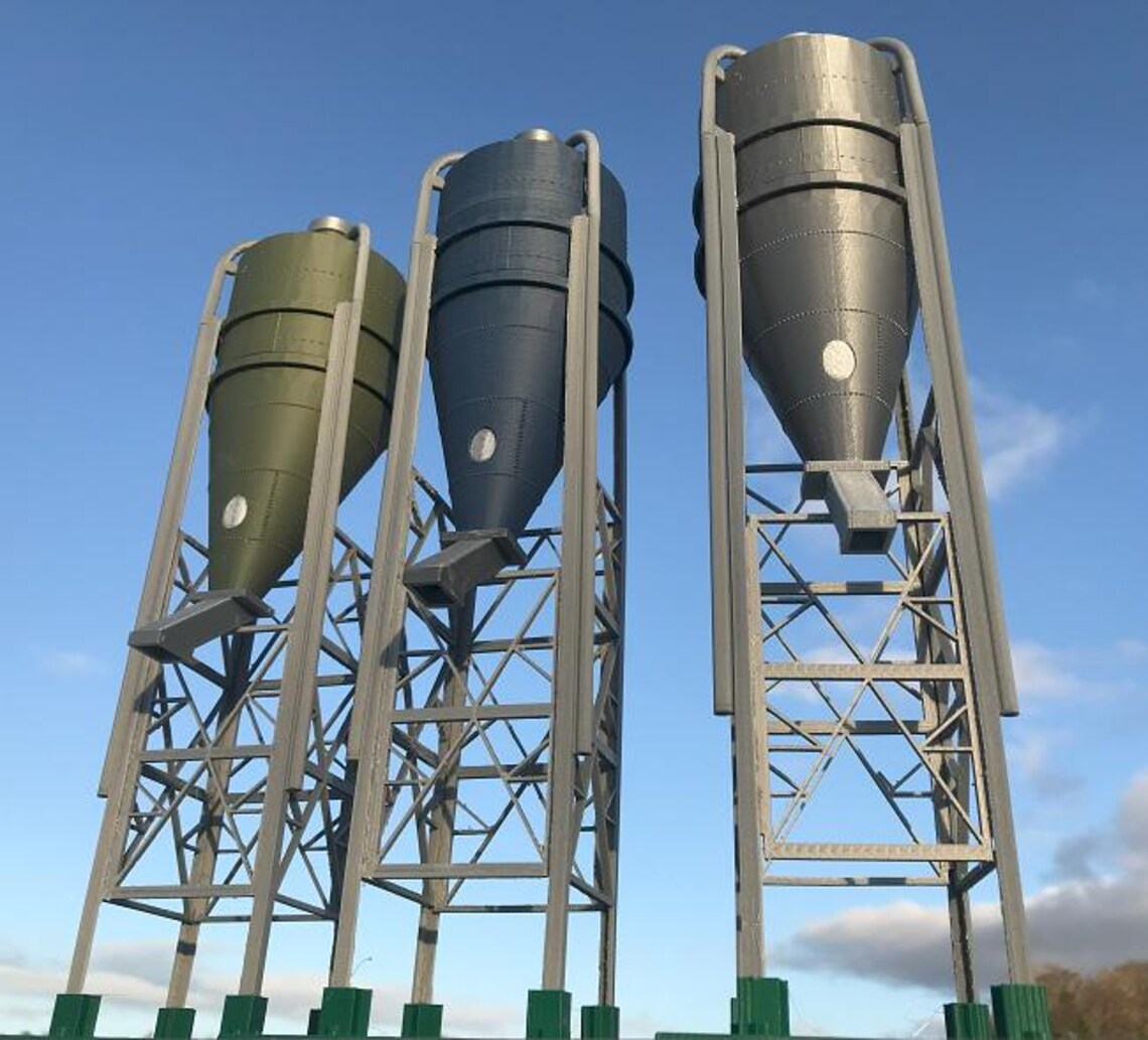 Farm Yard Toy Feed Bins Silo Green Blue Silver With Farm Name or Herd ...
