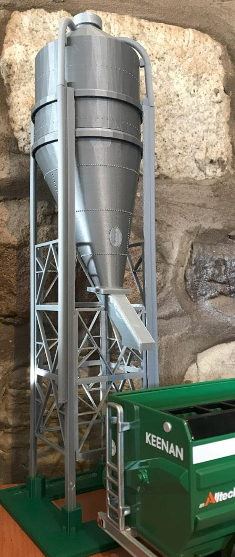 Farm Yard Toy Feed Bins Silo Green Blue Silver With Farm Name or Herd ...