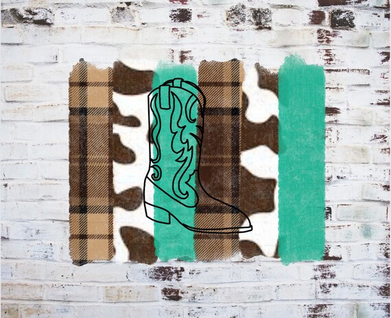 Boho Western Cowboy Boot Sublimation PNG File Cowboy Boot - Etsy