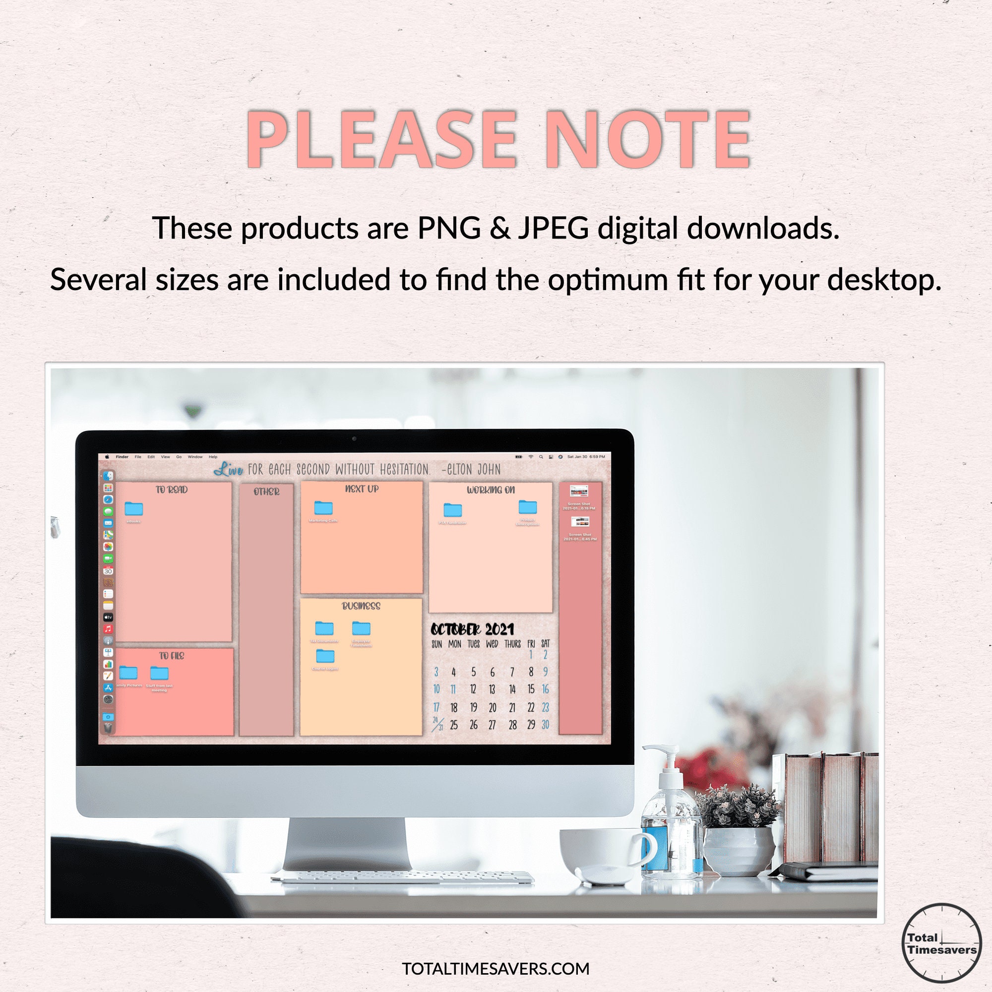 Peaches Wallpaper DESKTOP ORGANIZER | 2021 Monthly View | Digitally ...