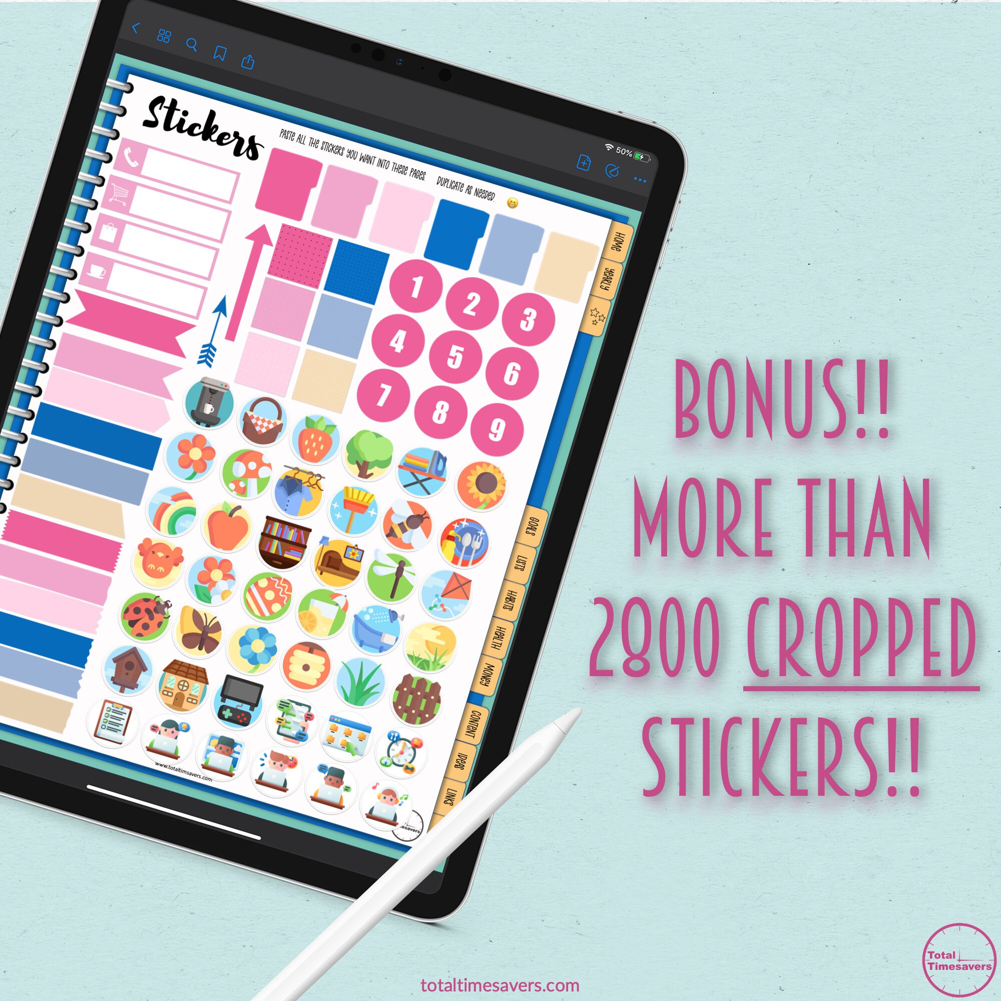 Peppy Side Hustle Digital Planner W/ Hyperlinks and Digital - Etsy