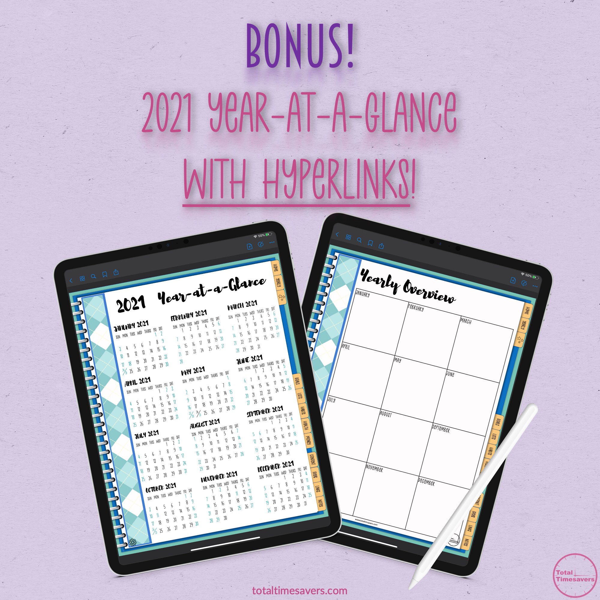 Peppy Side Hustle Digital Planner W/ Hyperlinks and Digital - Etsy