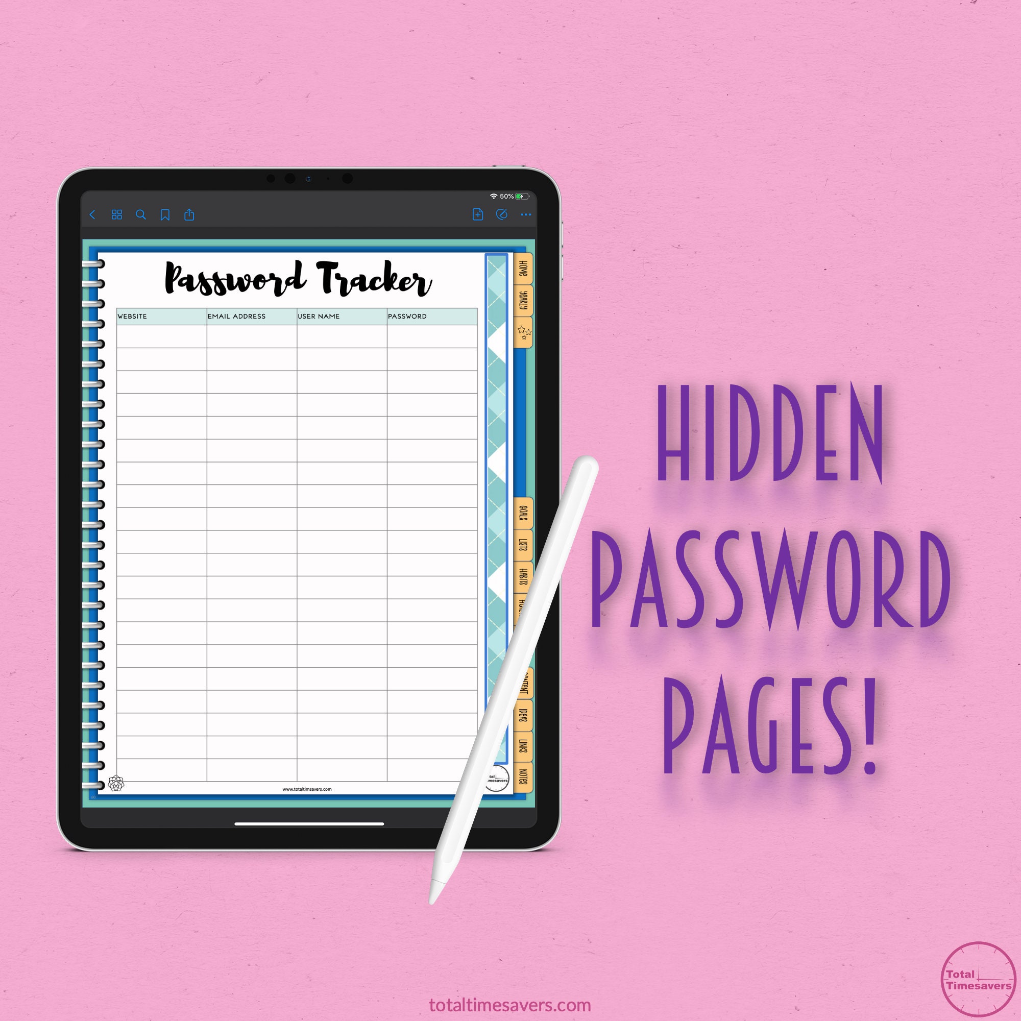 Peppy - Side Hustle Digital Planner W/ Hyperlinks and Digital Stickers ...