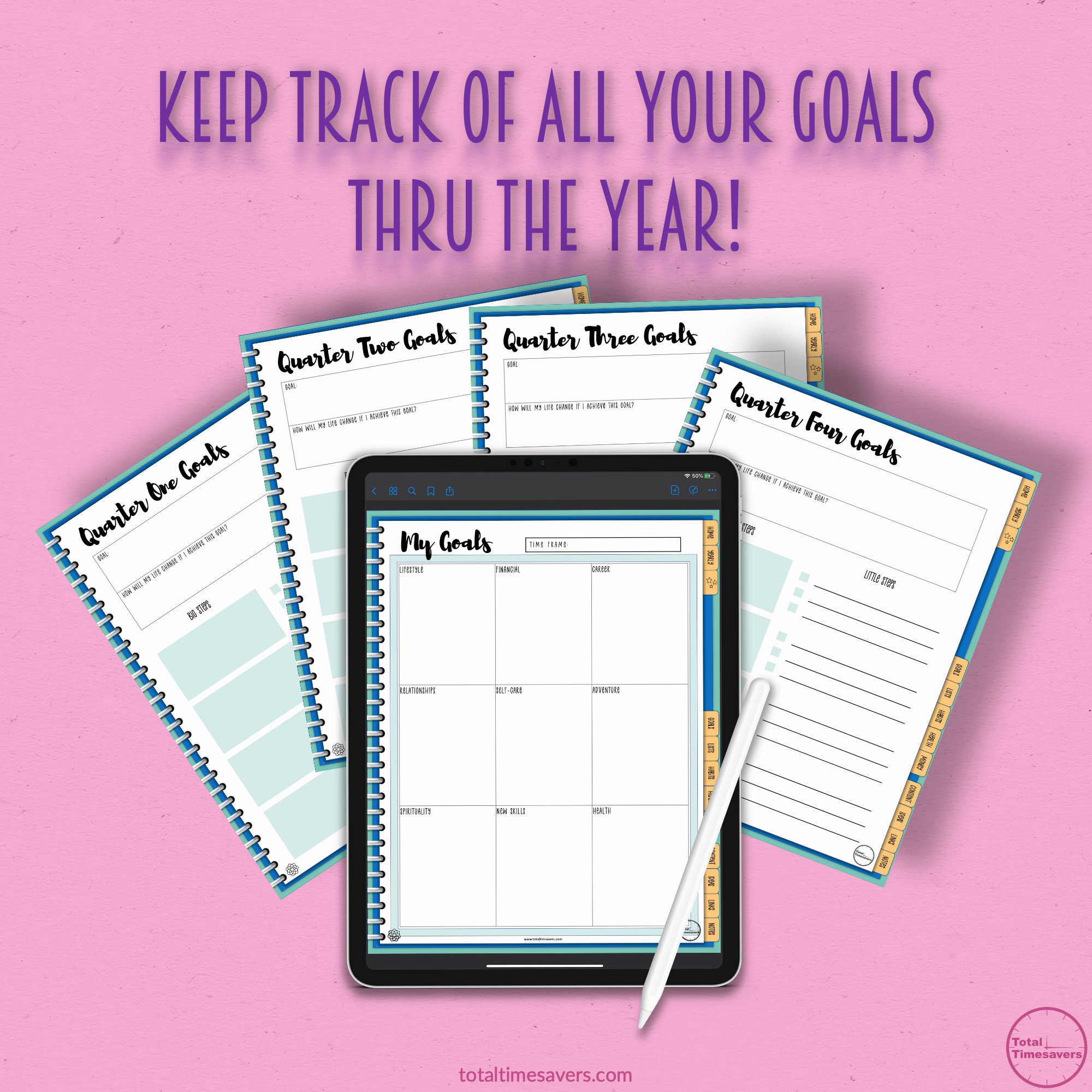 Peppy Side Hustle Digital Planner W/ Hyperlinks and Digital - Etsy