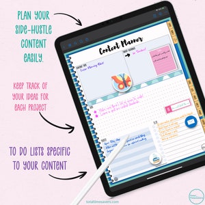 Peppy - Side Hustle Digital Planner W/ Hyperlinks and Digital Stickers ...