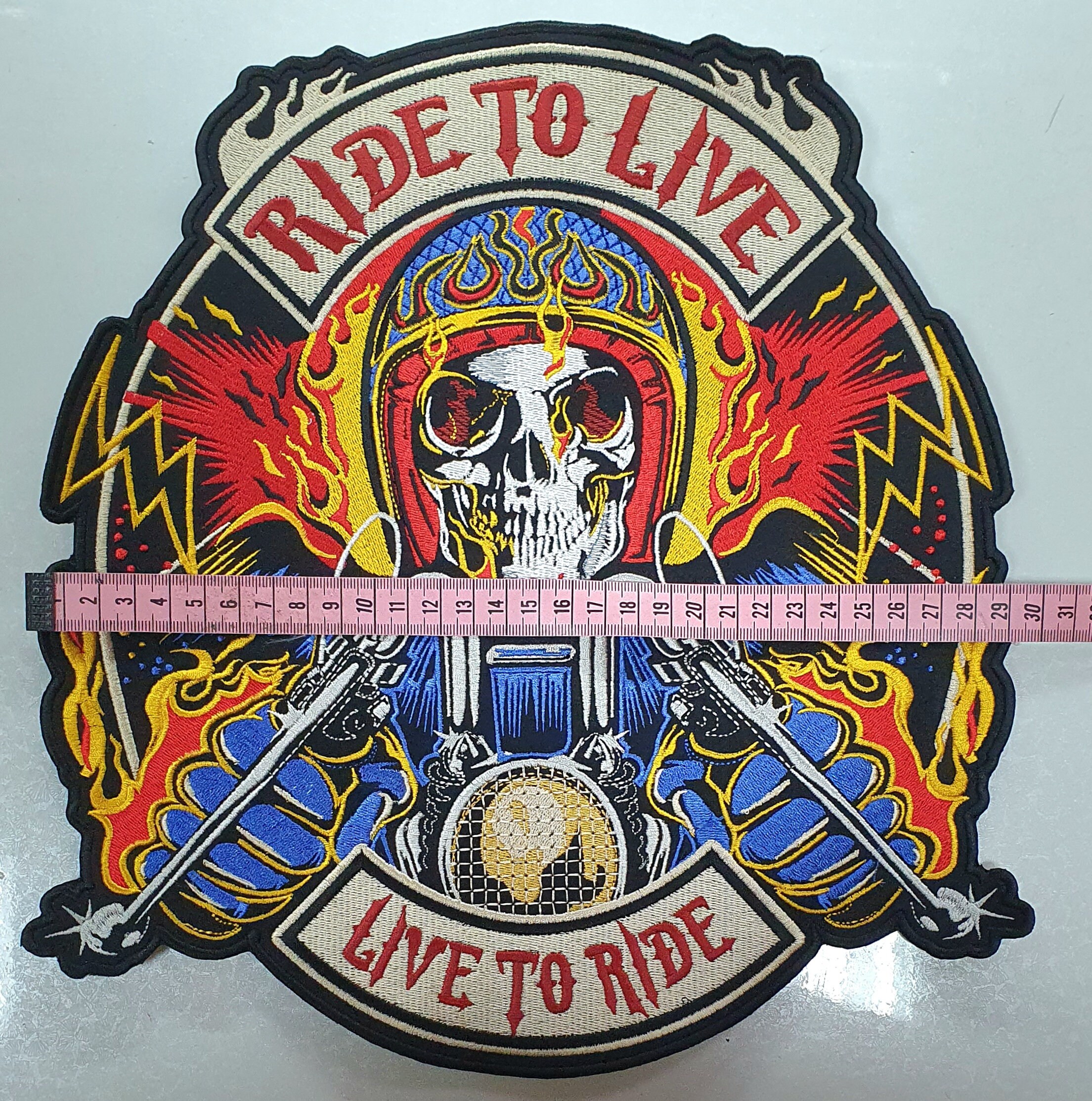 Large Motorcycle Patch for Jacket RIDE TO LIVE Free Rider, Patch for ...
