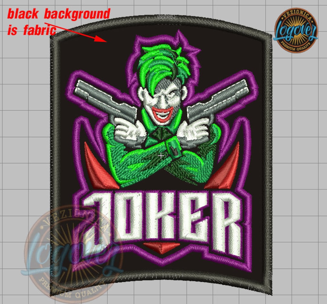 Joker Patch Embroidery Design, Joker Patch DST - Etsy