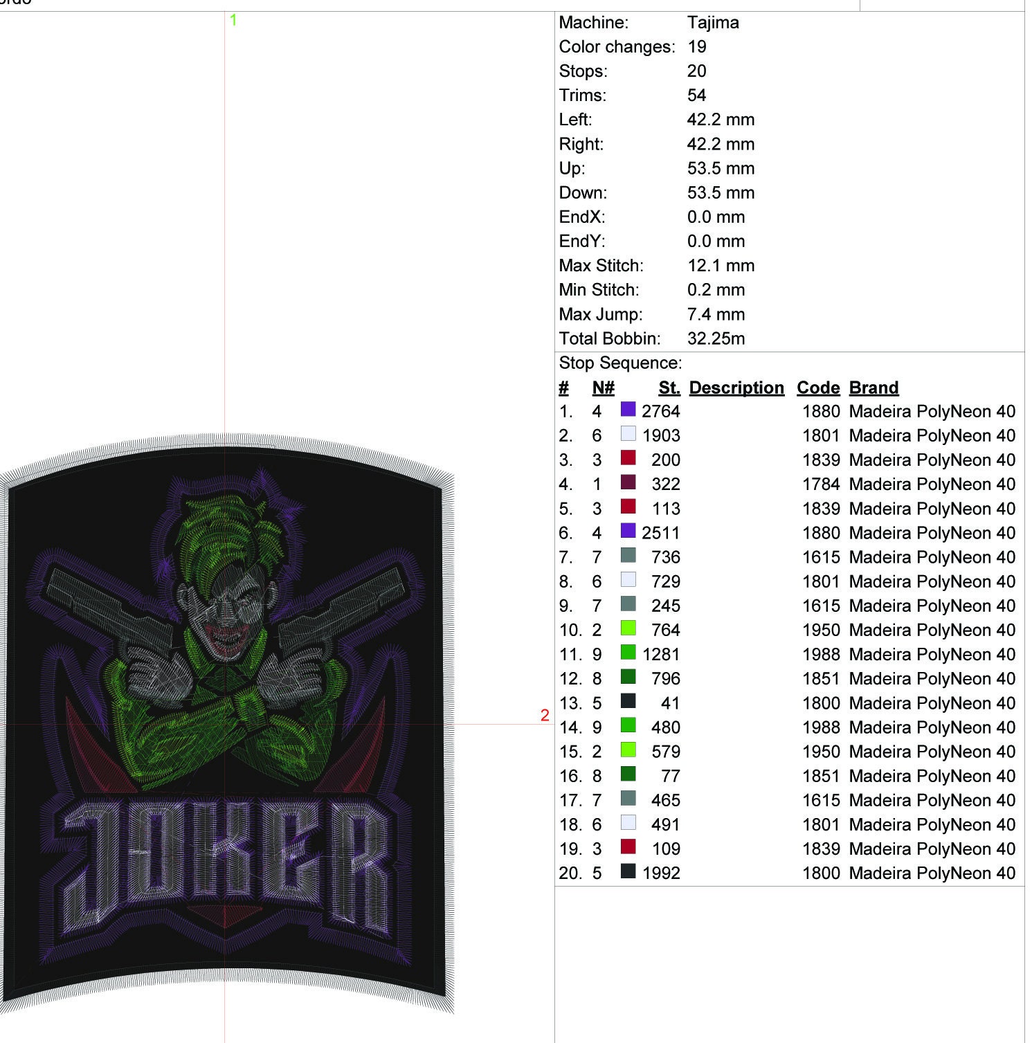 Joker Patch Embroidery Design, Joker Patch DST - Etsy