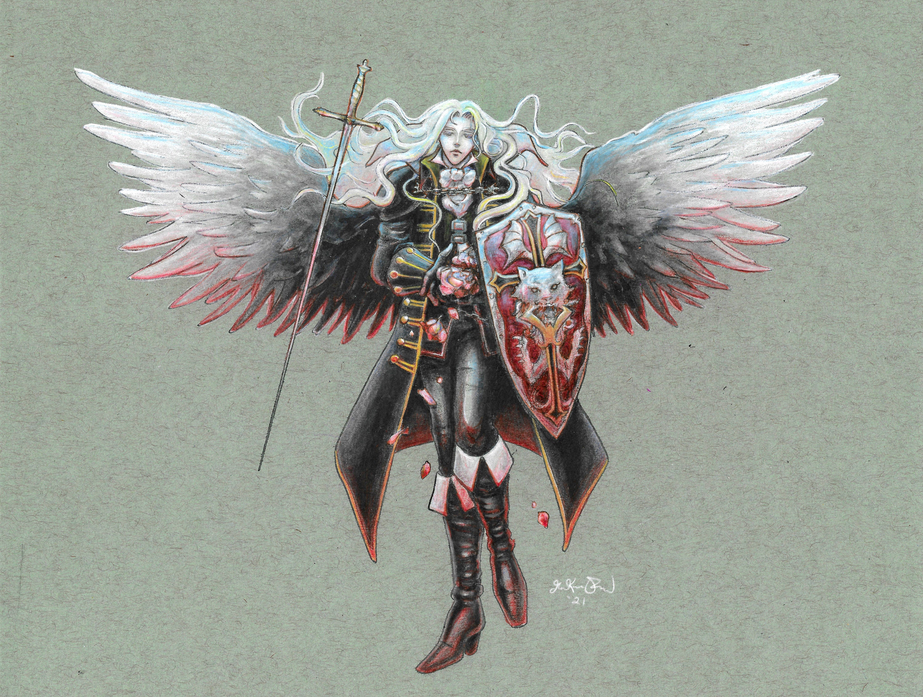 Castlevania Alucard Wing Cape Sticker Mini Poster Print or - Etsy