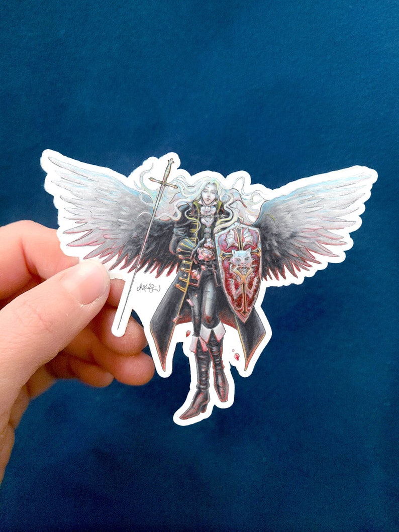 Castlevania Alucard Sticker - Wing Cape - Castlevania Print - Symphony ...
