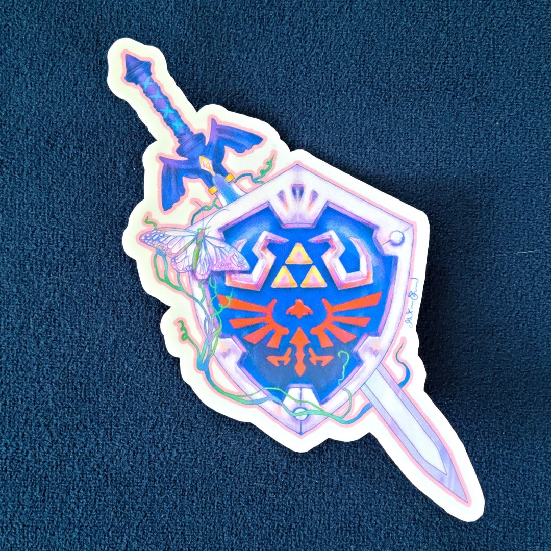 The Legend of Zelda Link Stickers Multiple Outfits Hylian Shield ...