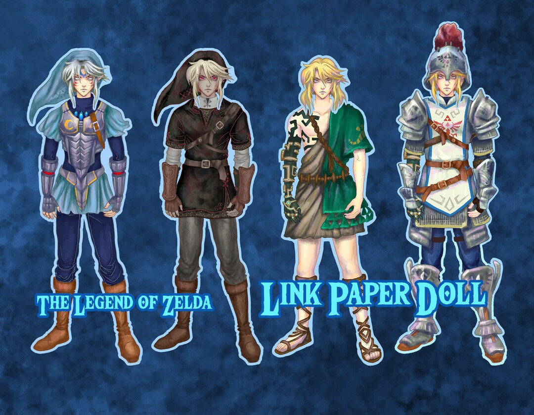 The Legend of Zelda Link Paper Doll - Digital Download - Tears of the ...