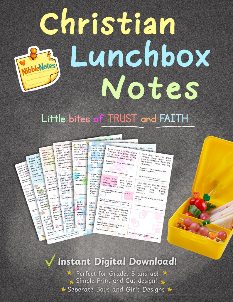 Christian Lunchbox Notes for Boys (digital Download) - Etsy