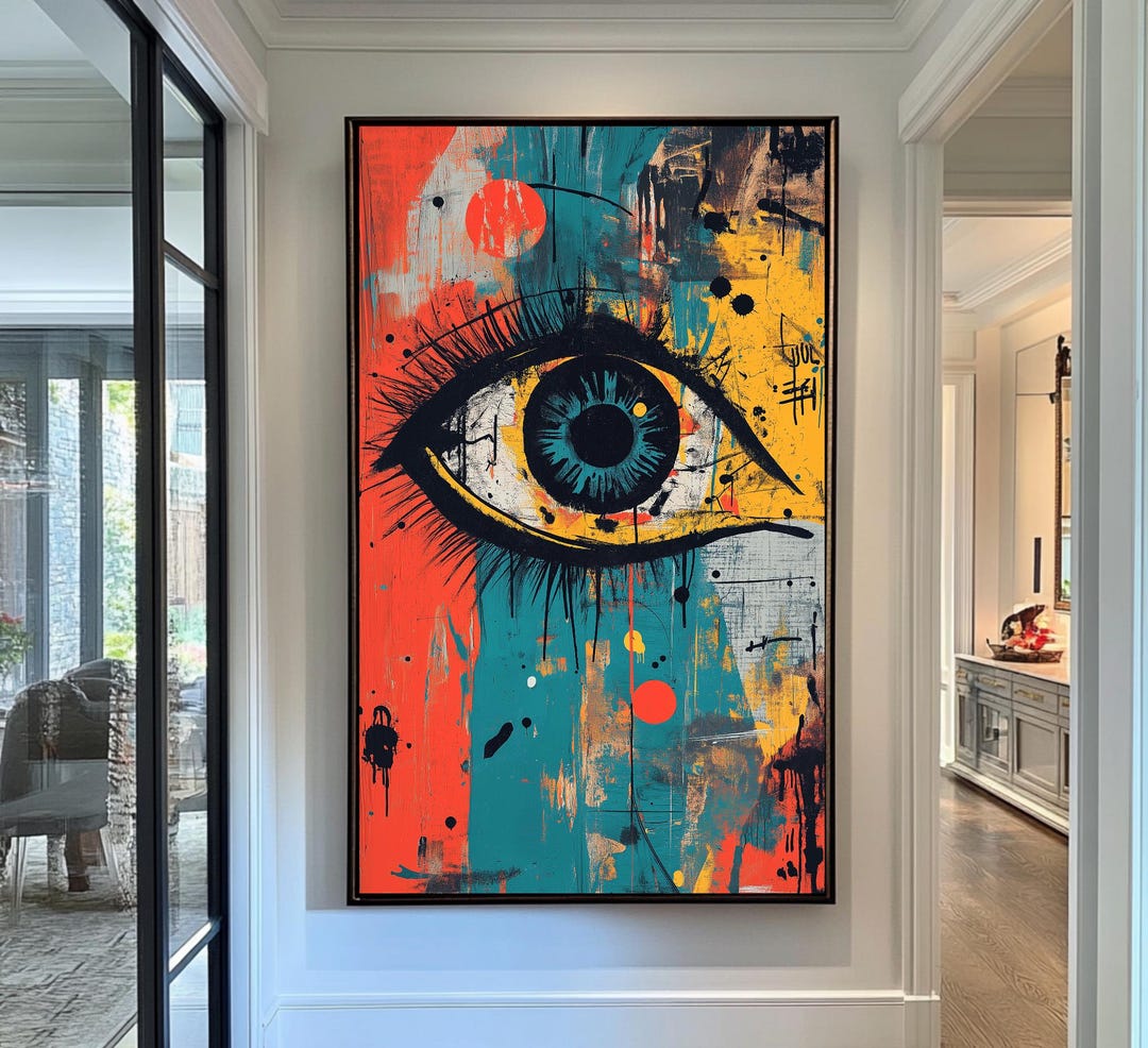 Abstract Eye Wall Art, Modern Graffiti Canvas Print, Colorful Wall ...