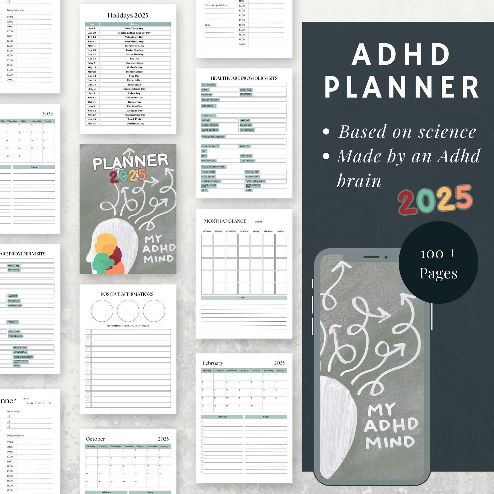 ADHD Digital Planner, 2025 2026 Planner (made by an Adhder),canva ...