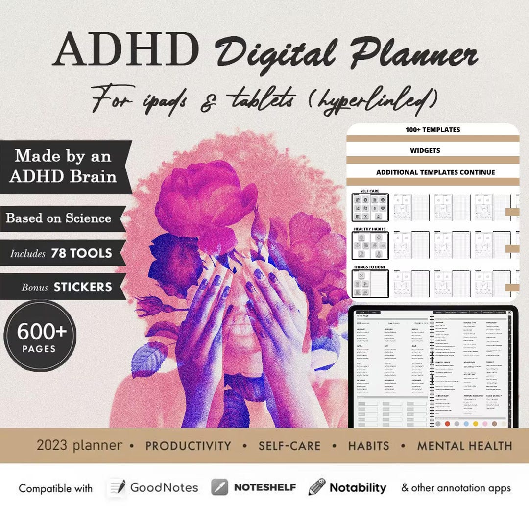 ADHD Digital Planner made by an Adhder for Ipad, Goodnotes Android ...