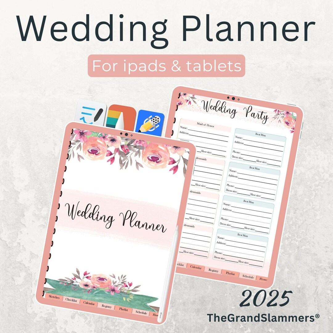 Digital Wedding Planner, Goodnotes & Notability Wedding Planner ...