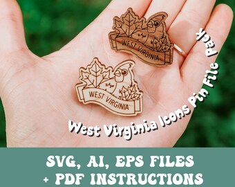 West Virginia Pins - Etsy