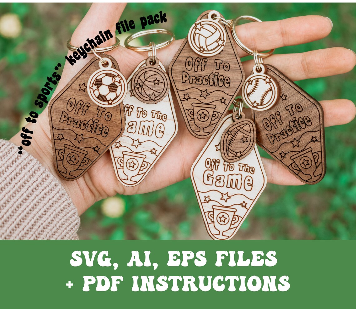 Off to Sports Keychain SVG Ai EPS Files Baseball Svg - Etsy