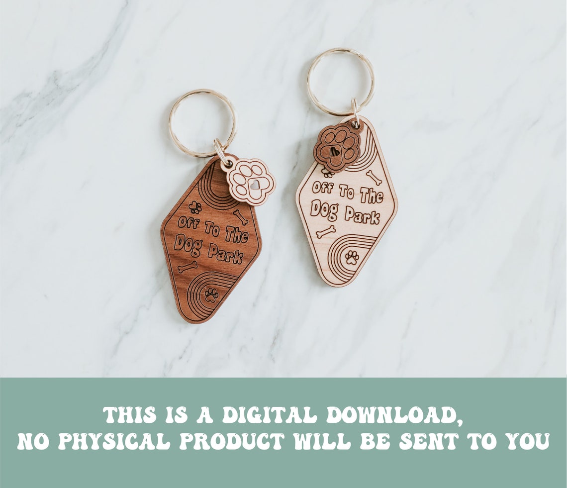 Off to the Dog Park Keychain SVG Ai EPS Files Dog Svg - Etsy