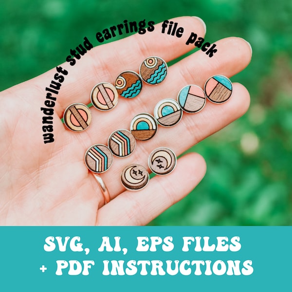 Stud Earrings Svg - Etsy