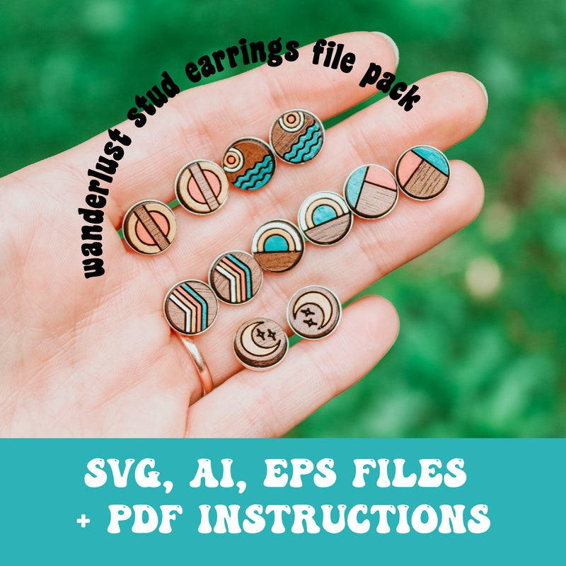 Stud Earrings Svg - Etsy