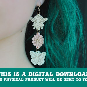 Pollinator Love Earrings SVG, Ai, EPS Files - Jewelry Svg - Dangle ...