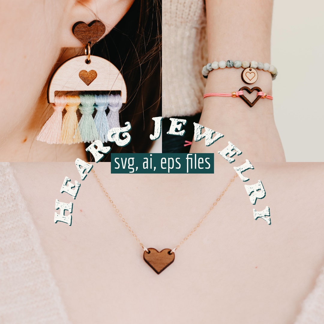 Heart Jewelry Findings Svg, Eps, Ai Files - Glowforge SVG Files ...