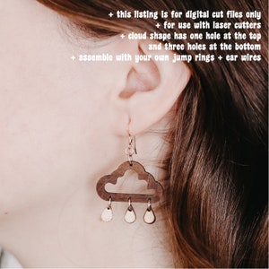 Rain Cloud Earrings SVG, Eps, Ai Files - Glowforge SVG Files - Laser ...