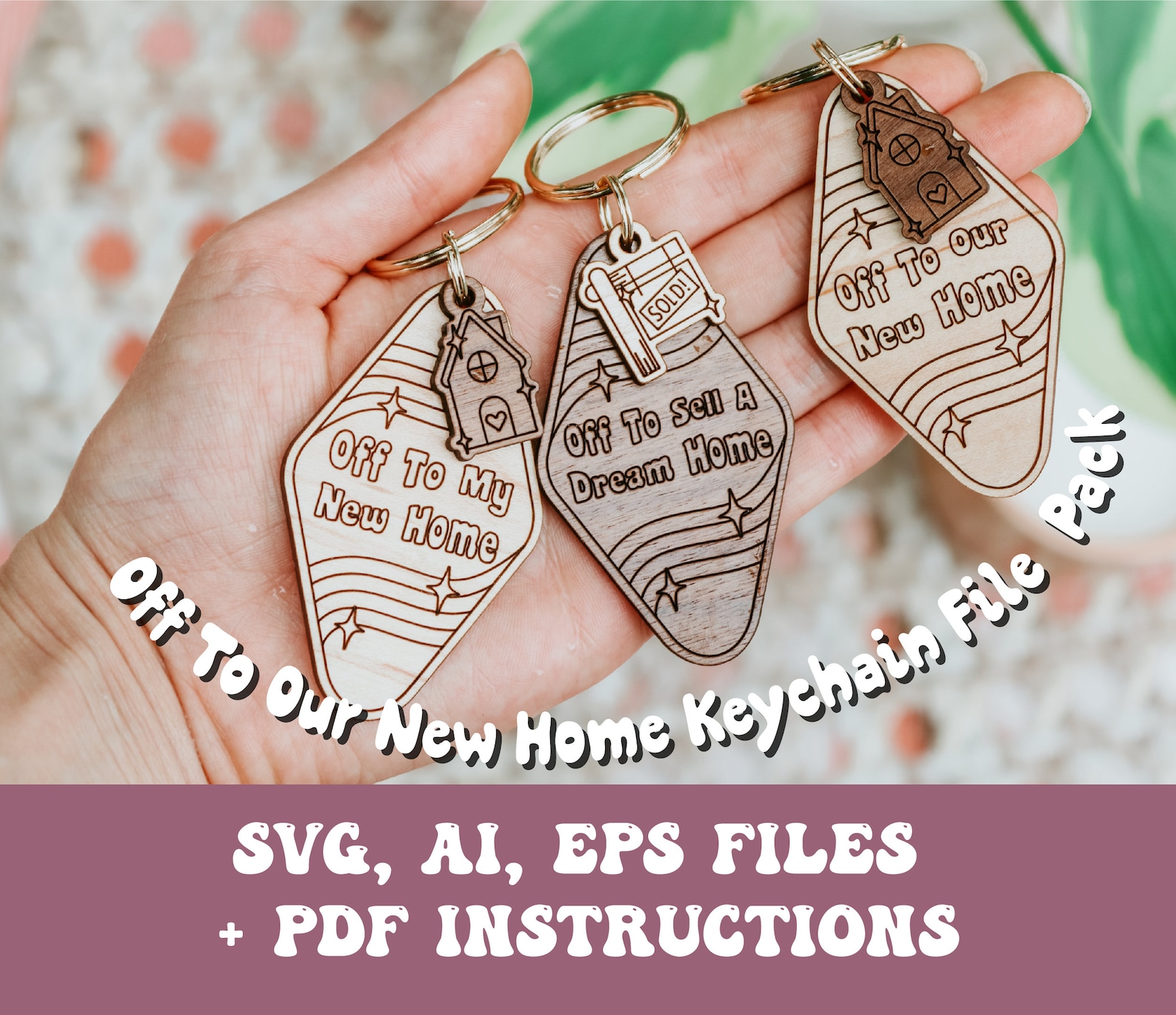Off to Our New Home Keychain SVG Ai EPS Files Realtor Svg | Etsy