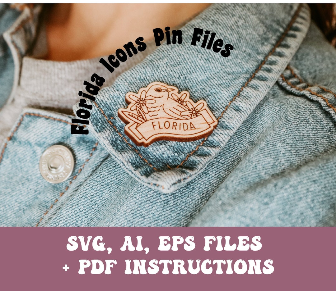 Florida Icons Pin SVG, Ai, EPS Files - Florida Svg - State Bird Svg ...