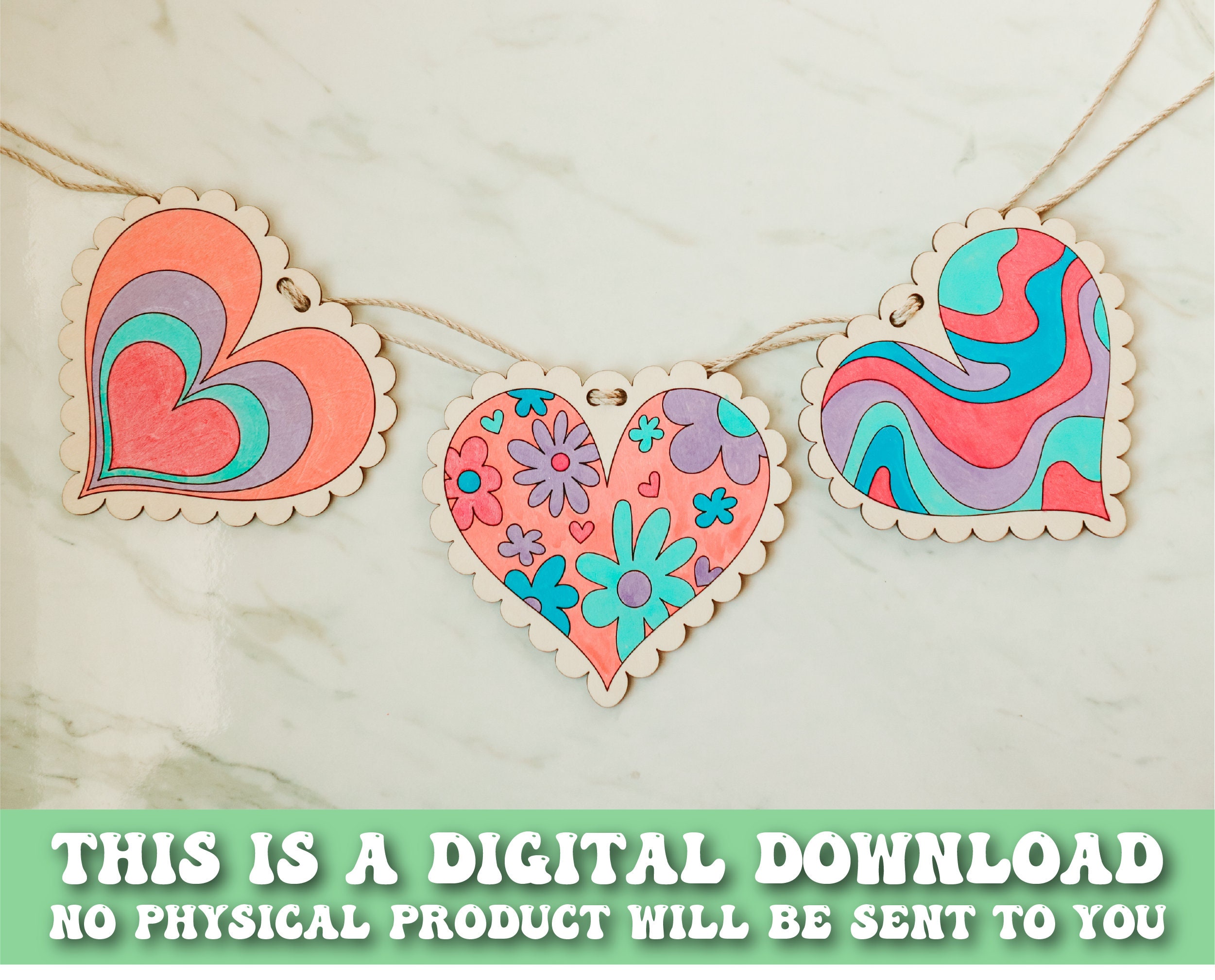 My Groovy Valentine Garland SVG AI EPS Files - Etsy