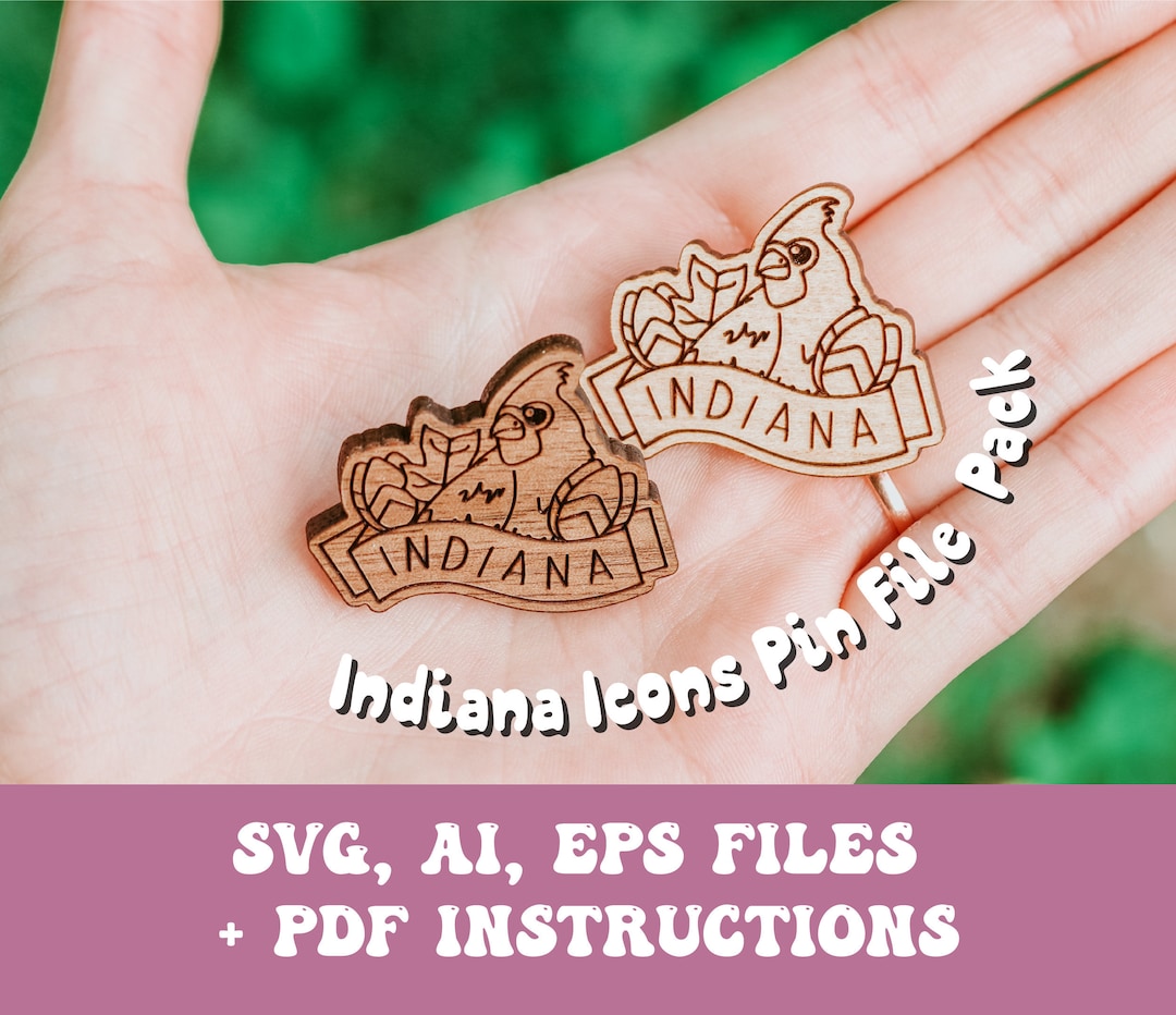 Indiana Icons Pin SVG, Ai, EPS Files - Indiana Svg - Cardinal Svg ...