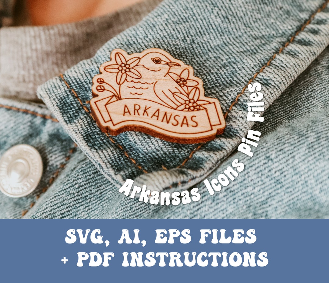 Arkansas Icons Pin SVG, Ai, EPS Files - Arkansas Svg - State Bird Svg ...