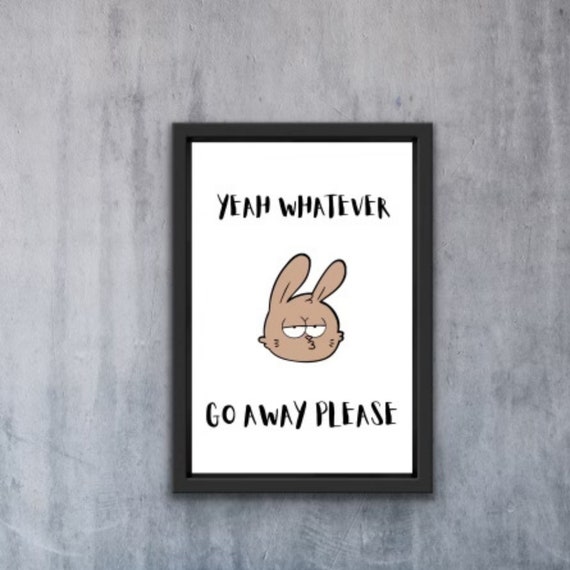 Go Away Funny Sign to Hang on Door/teen Room Office/funny | Etsy