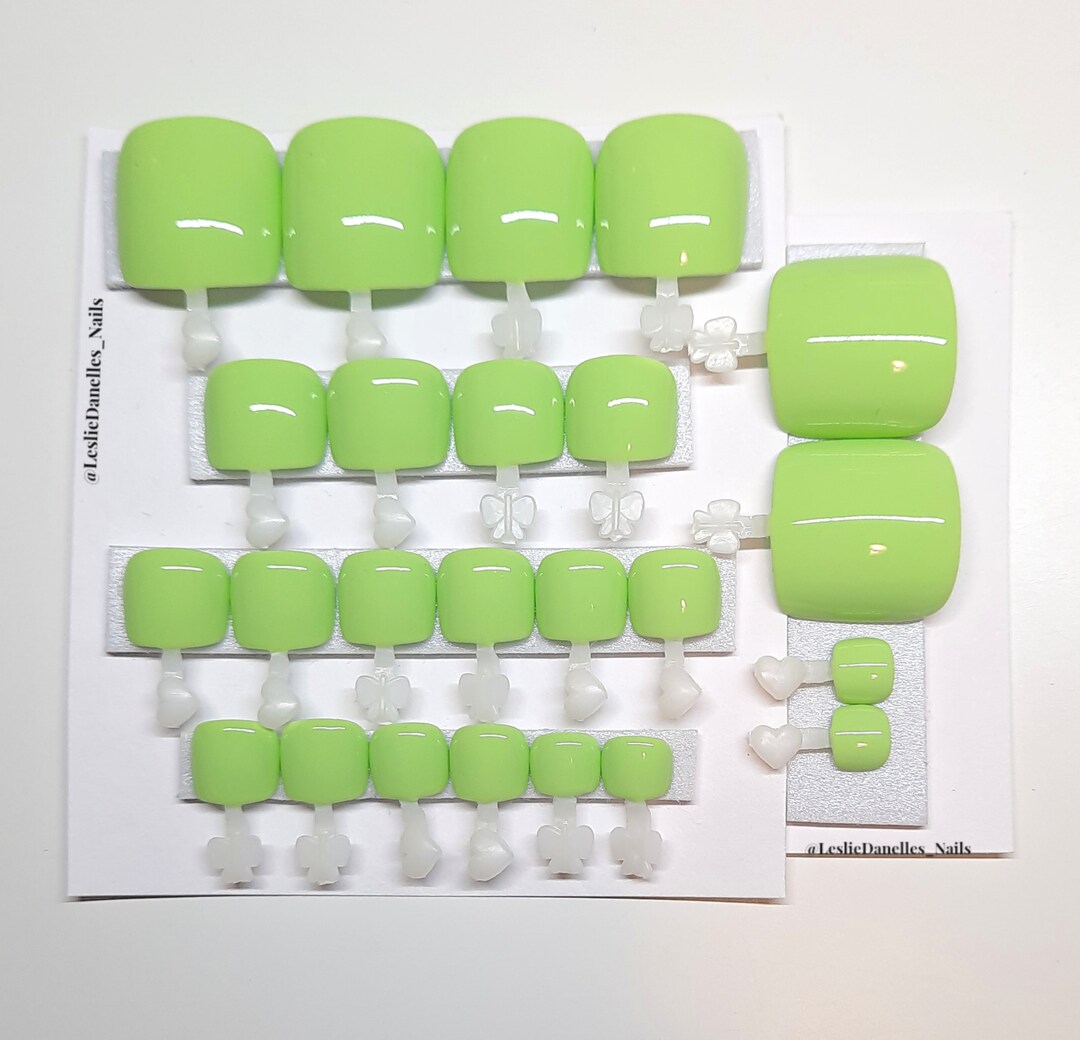 Pastel Green Press on Toenails | Green Toenails | Gel Press Ons ...