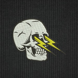 Skull With Lightning Eyes Embroidery Design for Machine Embroidery. - Etsy