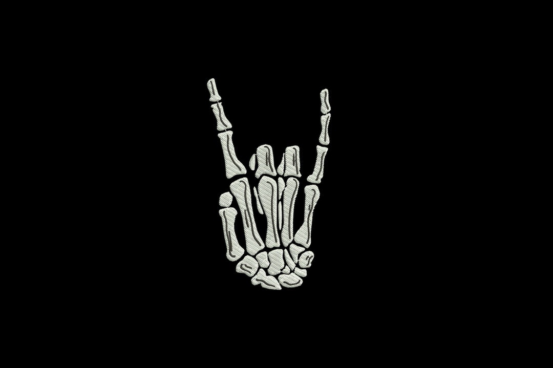 Sign of the Hornes Skeleton Hand Embroidery Design for Machine ...