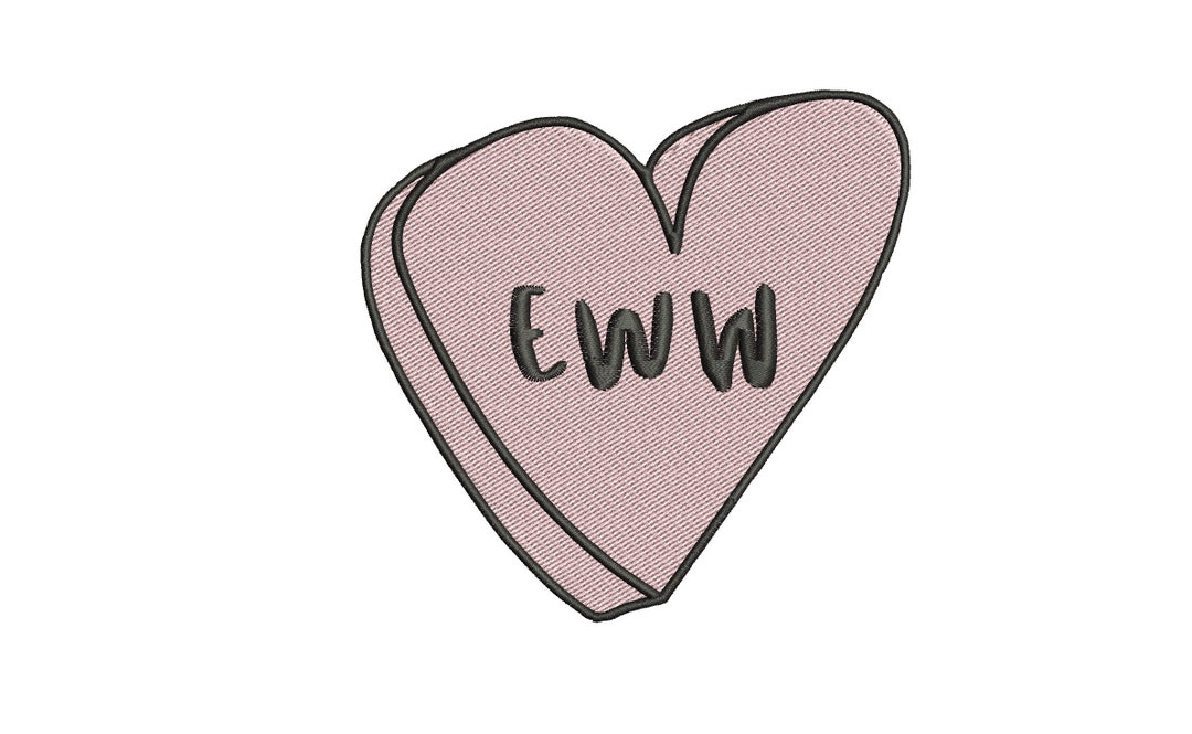 Aesthetic EWW Heart, Embroidery Design for Machine Embroidery. - Etsy