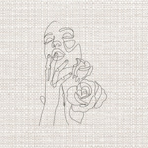 One Line Woman Silhouette Embroidery Design for Machine Embroidery. - Etsy