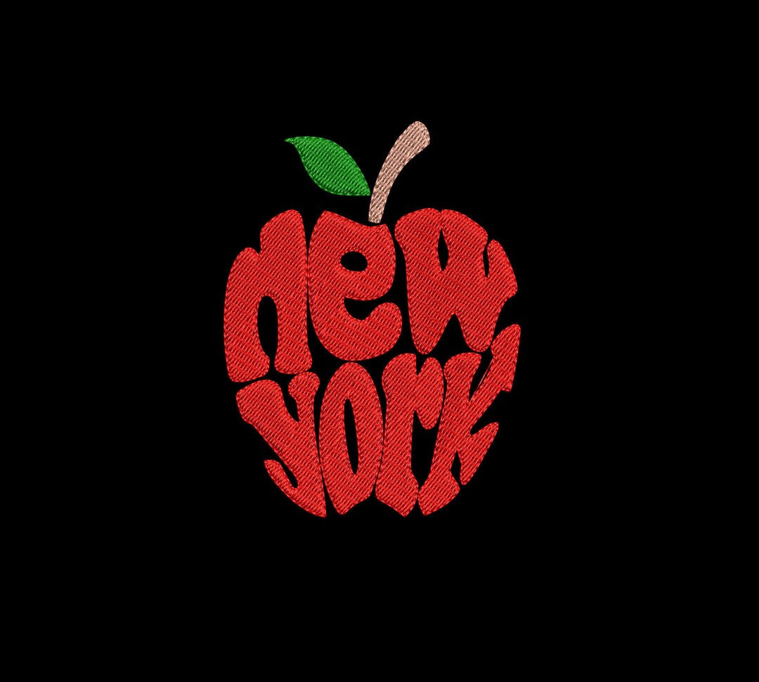 New York, Big Apple Embroidery Design for Machine Embroidery. - Etsy