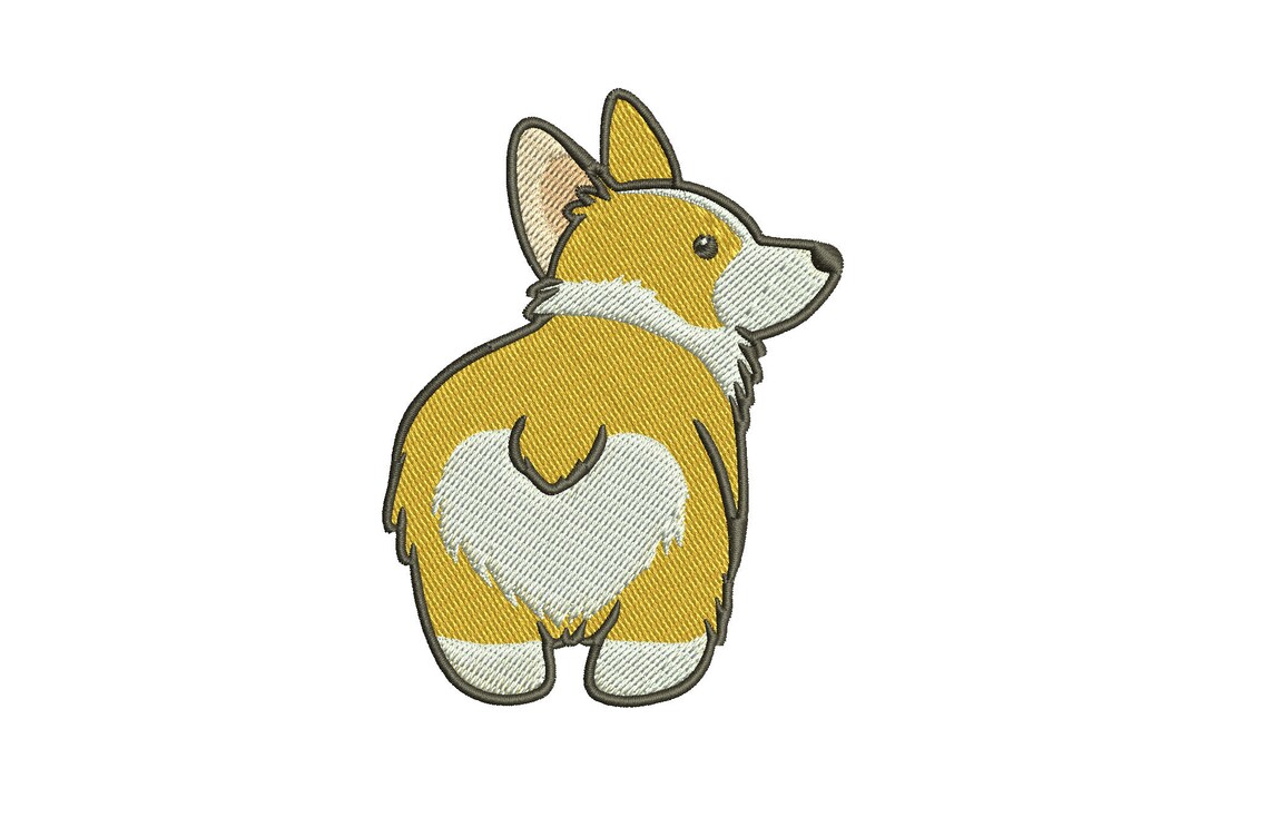 Corgi dog embroidery design for machine embroidery. | Etsy