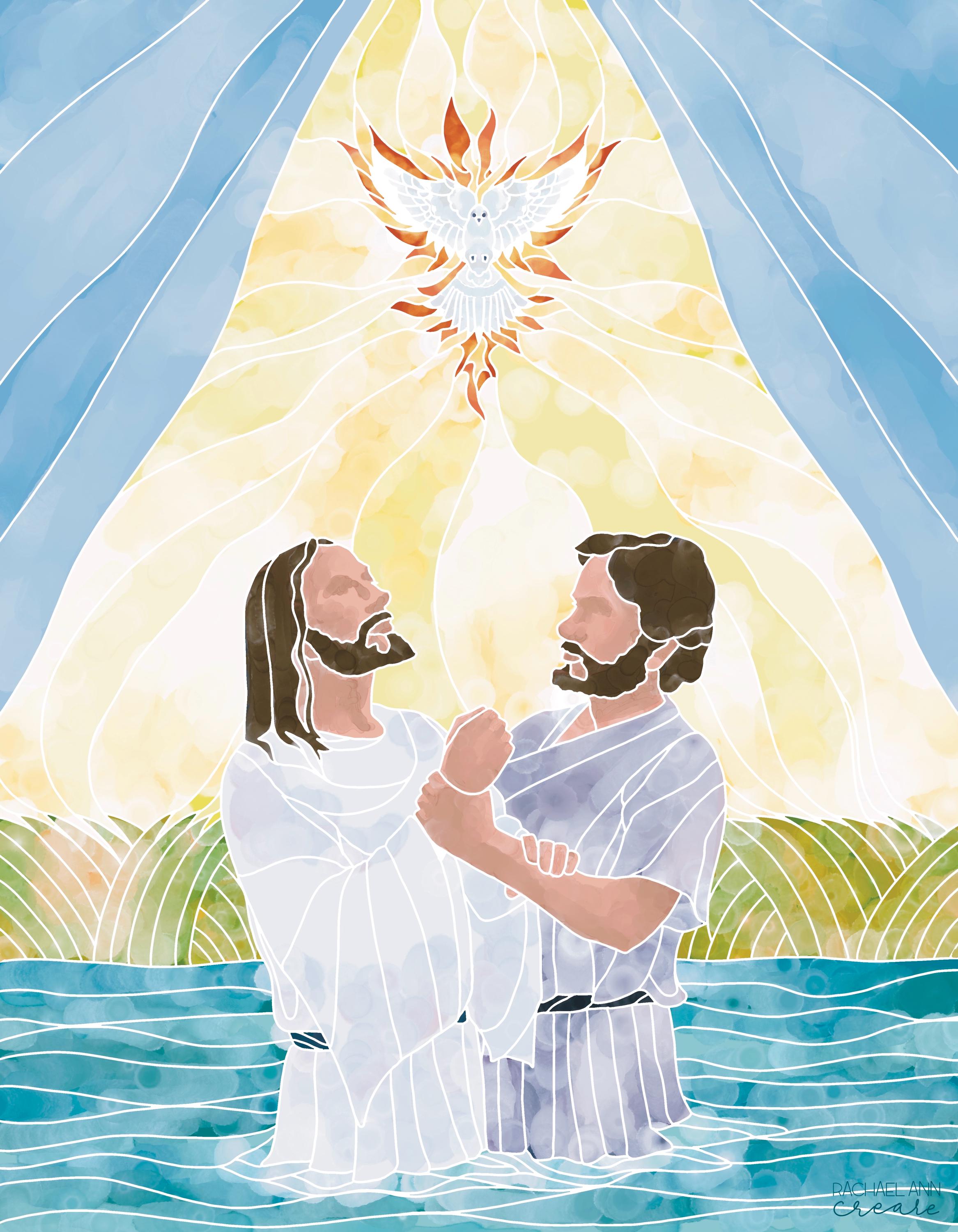 LDS Baptism Program Cover | Digital Download | Watercolor Stained Glass ...