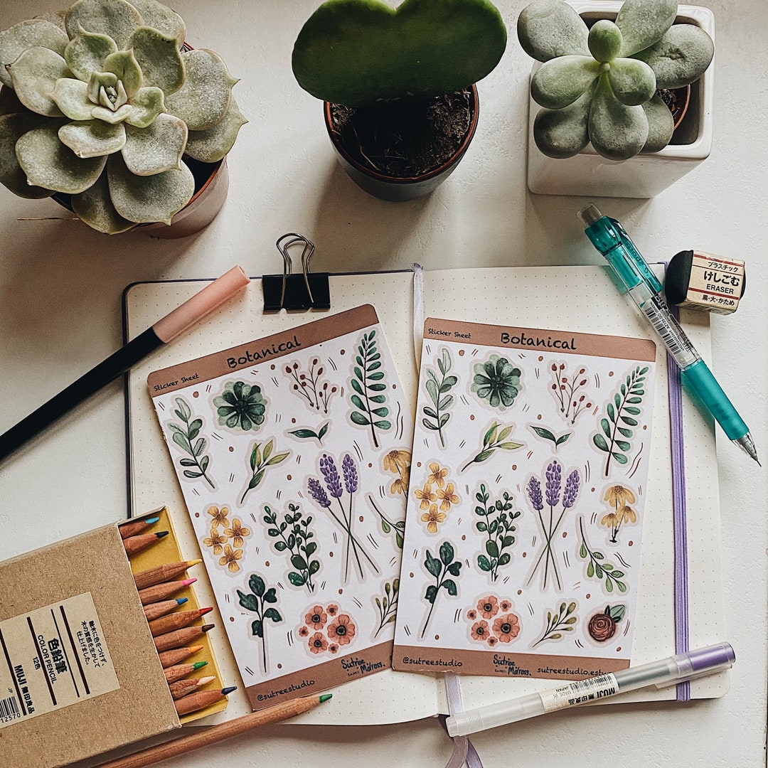 Botanical Theme Sticker Sheet - Etsy