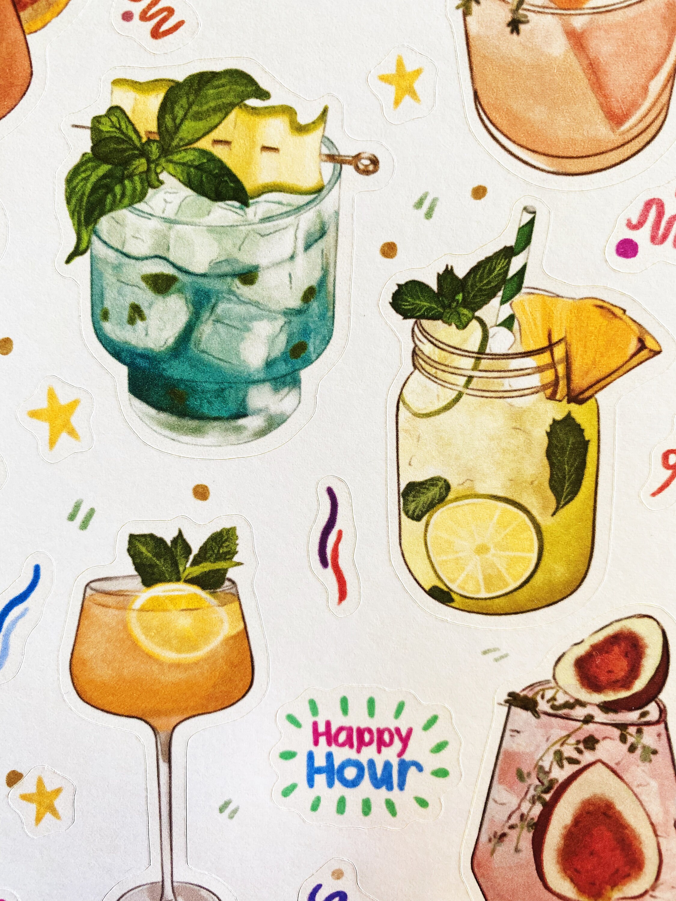 Cocktail Time Theme Sticker Sheet Planer Sticker Getränke | Etsy