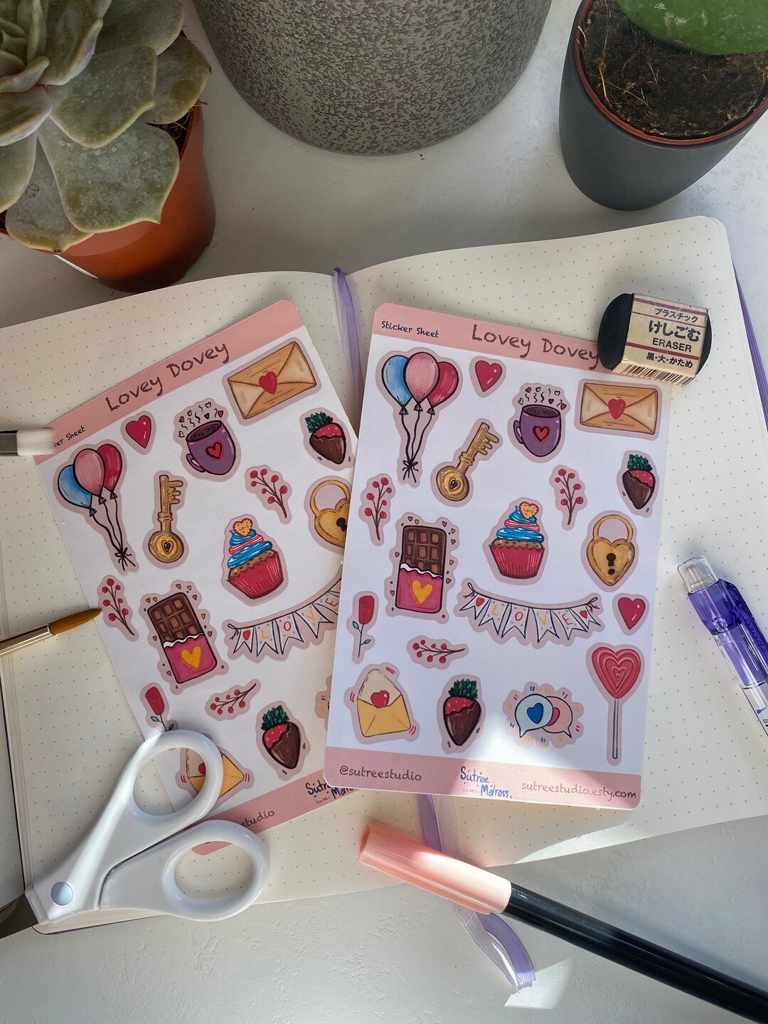 Lovey Dovey Sticker Sheet - Etsy